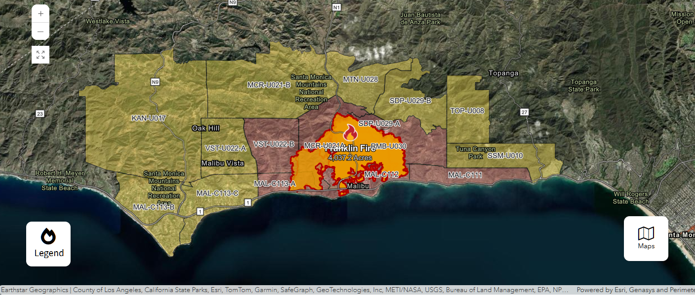 Franklin Fire Map Dec. 2024 | SANTA MONICA BAY AUDUBON SOCIETY BLOG